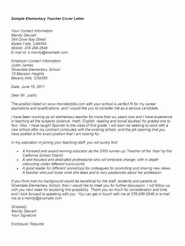 25 Cover Letter For Substitute Teacher Business Template Example