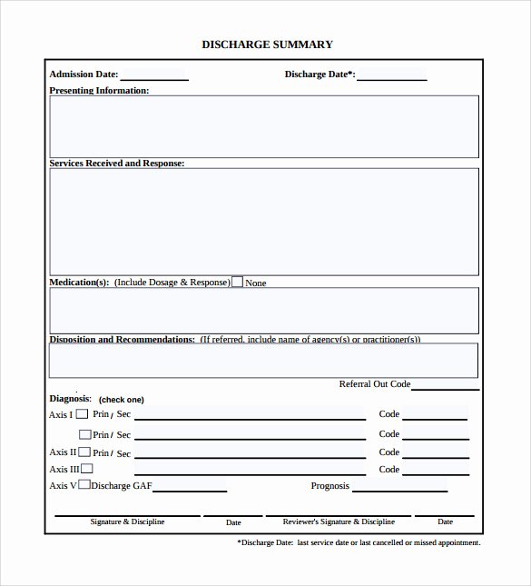 Sample Discharge Plan